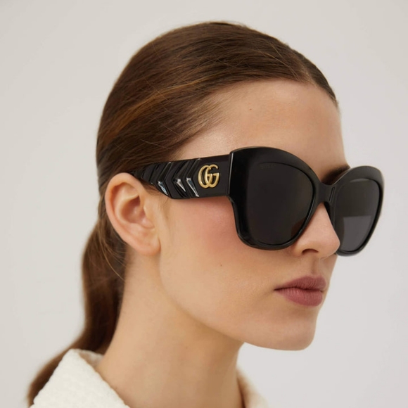 Gucci | Accessories | New Gucci Black Women Sunglasses Gucci Gg808s 00 ...